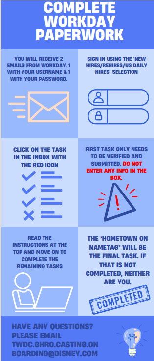 Complete Workday Paperwork – Disney Programs Support